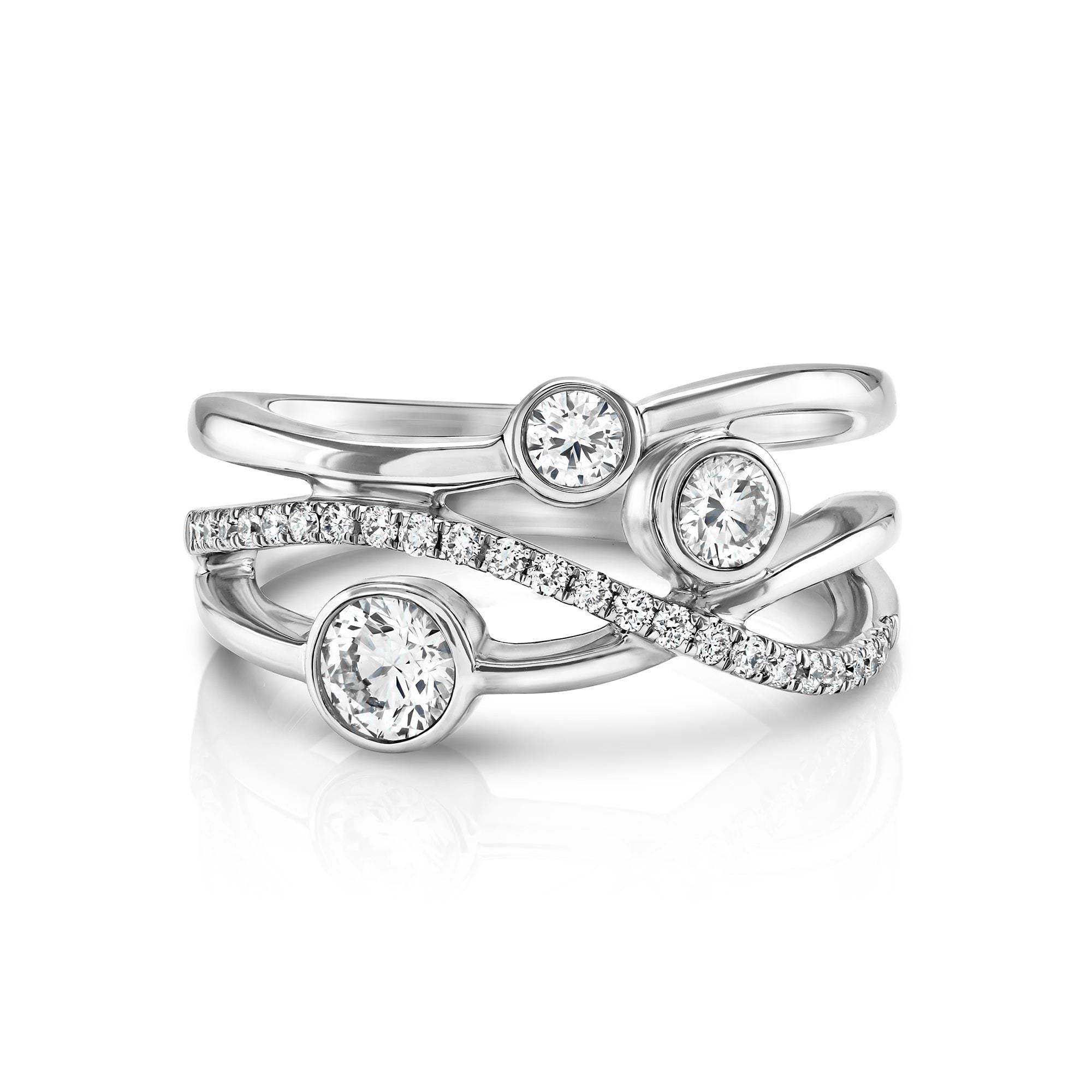 Lunar White Gold PavÃ© Diamond Ring – DMR