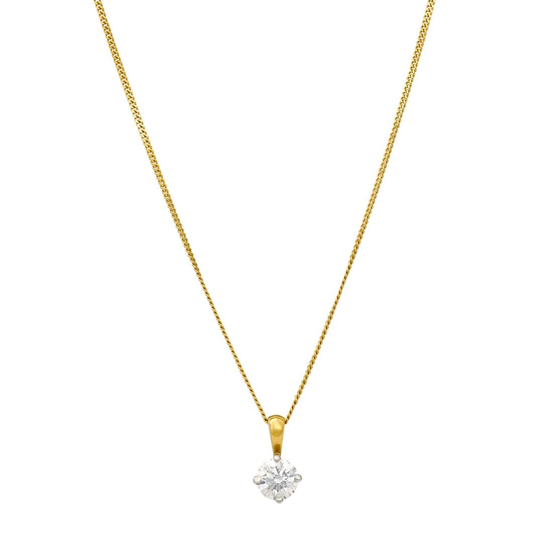 Diamond Classics Yellow Gold Round Brilliant Cut Diamond Pendant – DMR