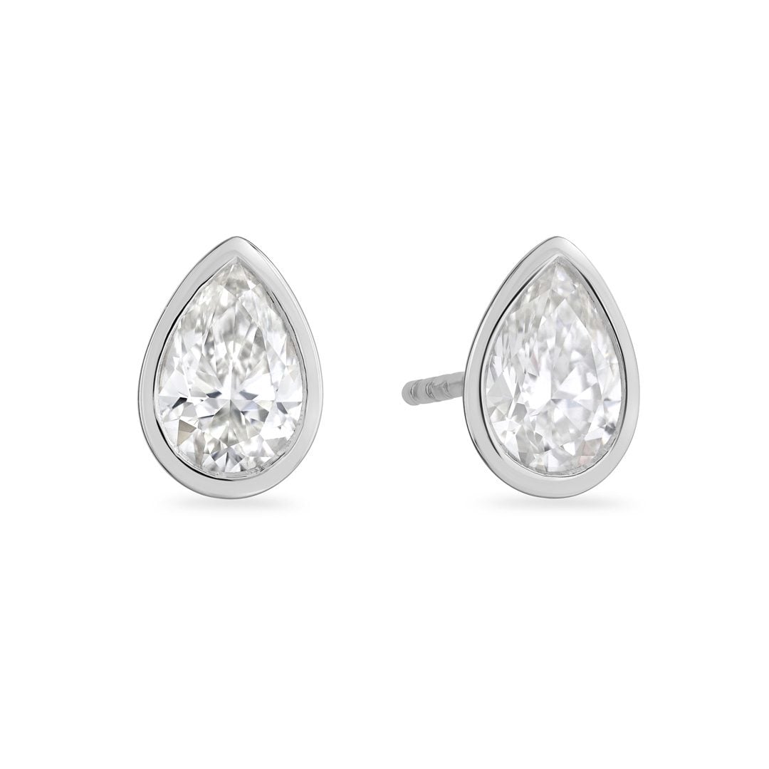 Day Diamonds Platinum Pear Shape Diamond Stud Earrings – DMR